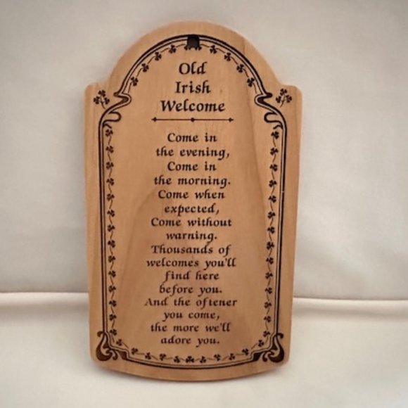 Wall Decor | Engraved Wood Old Irish Welcome Wall Hanging | Poshmark